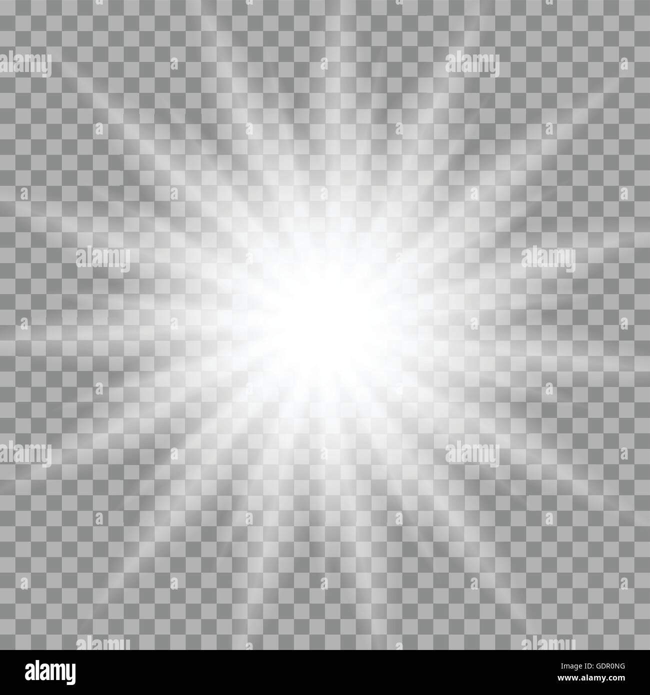White iridescent light effect star design. Shiny transparent rays ...