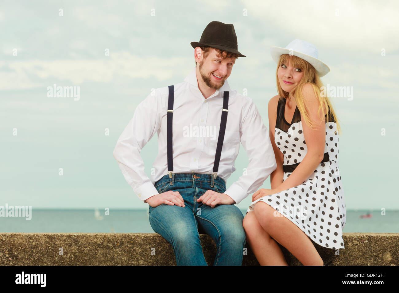 Summer holidays love relationship and dating concept - romantic playful ...