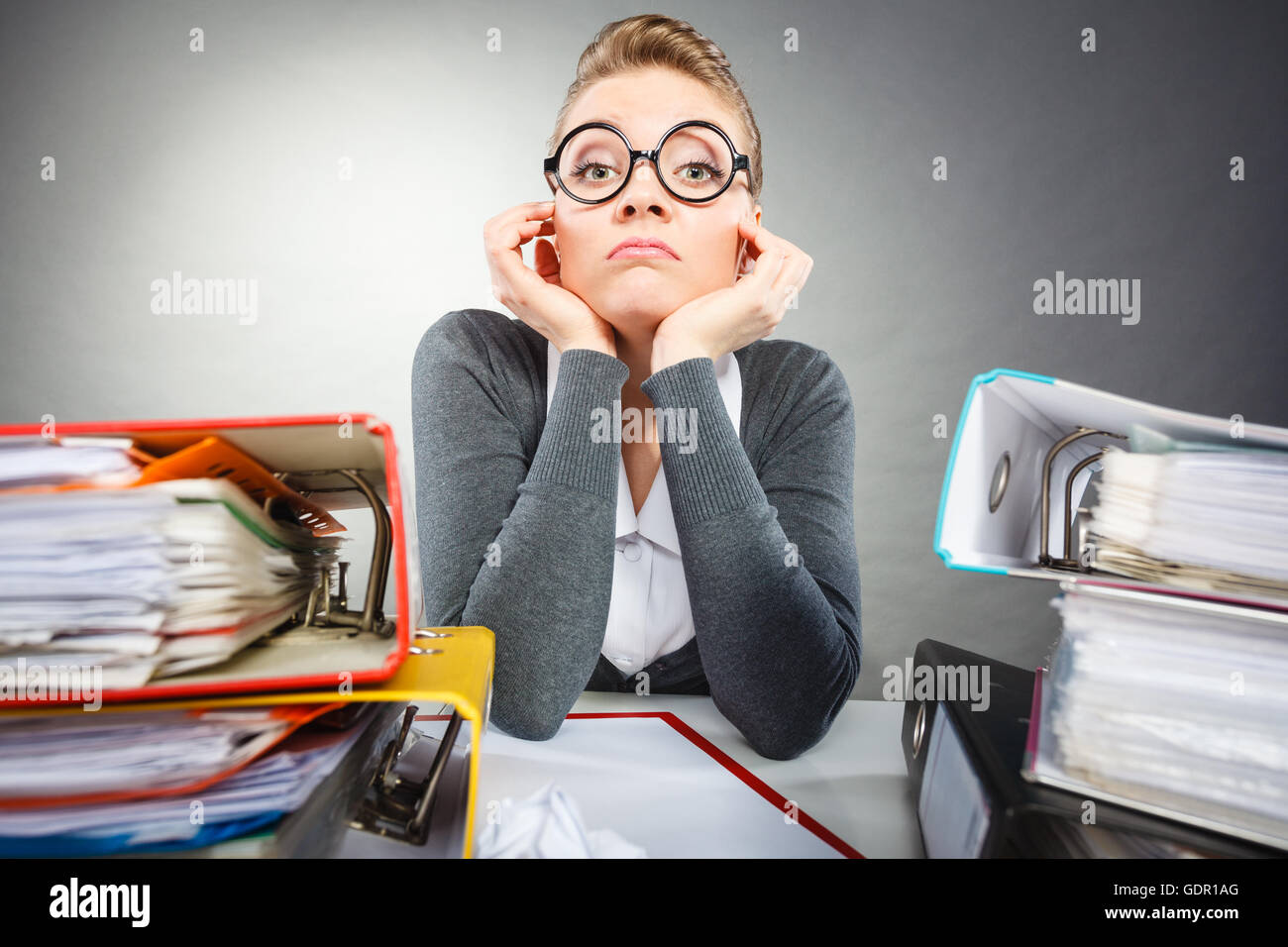 Paperwork job corporation lazy slow boring concept. Bored office ...