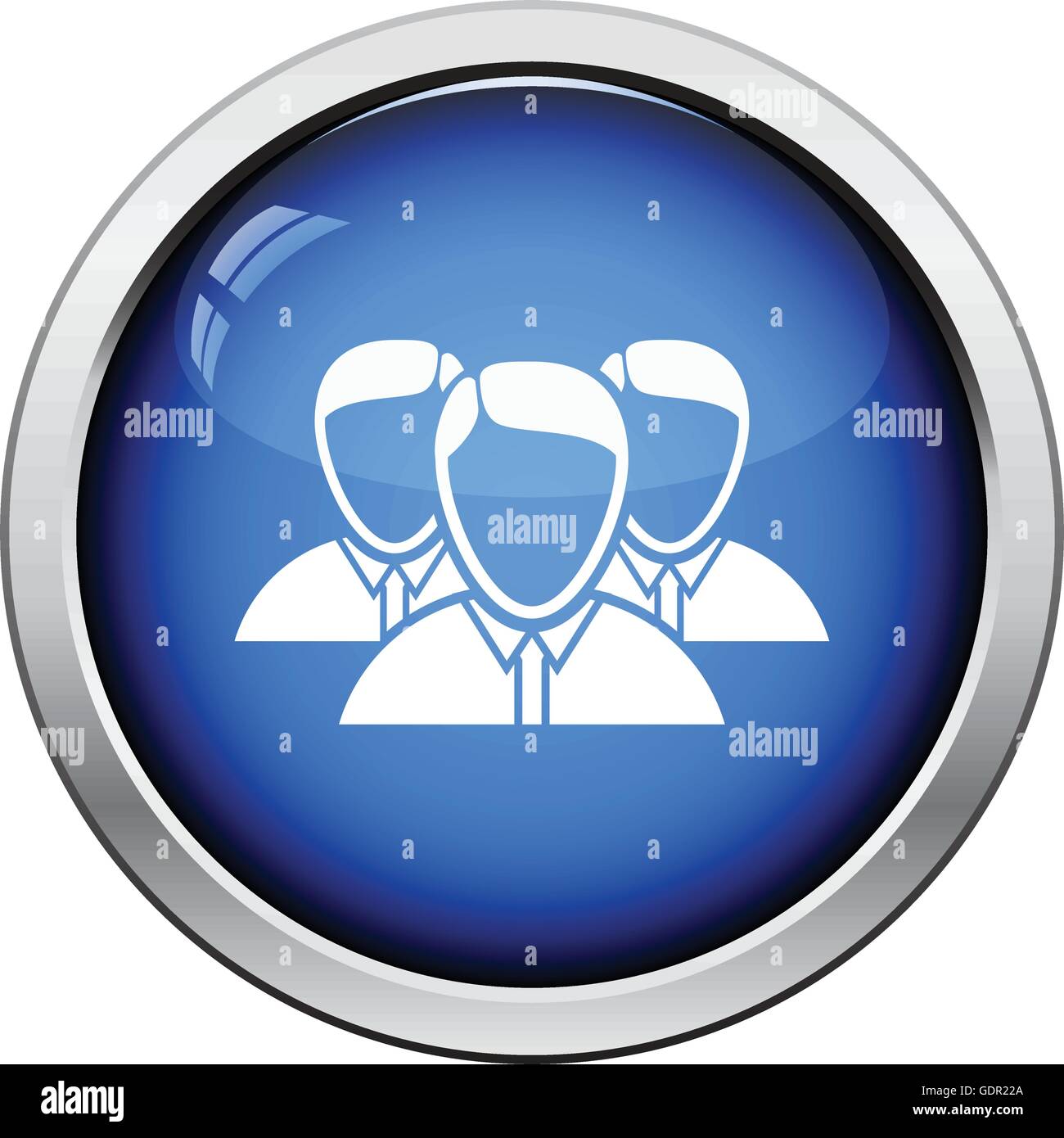 Business team icon. Glossy button design. Vector illustration Stock ...