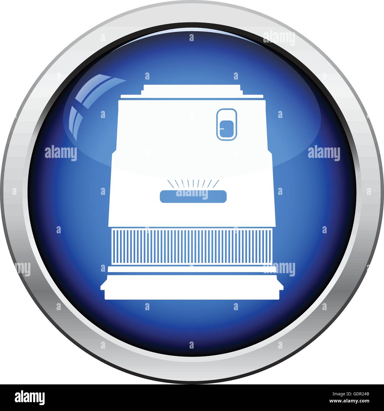 Icon of photo camera wide lens. Glossy button design. Vector ...
