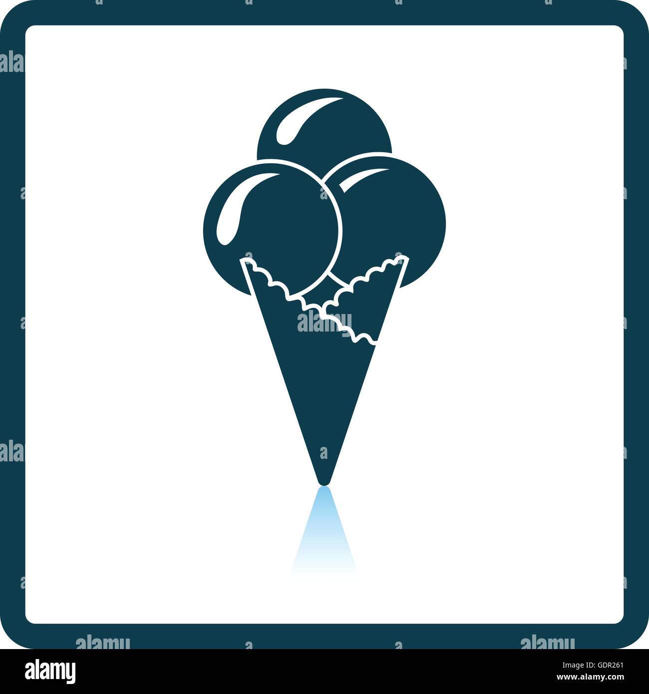 Ice-cream cone icon. Shadow reflection design. Vector illustration ...