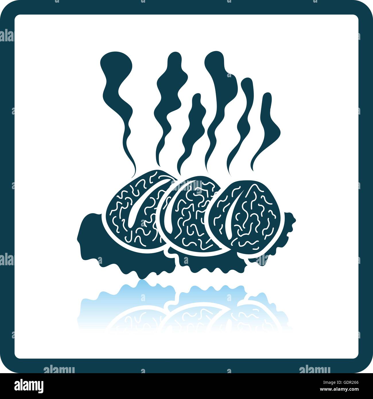 Smoking cutlet icon. Shadow reflection design. Vector illustration ...