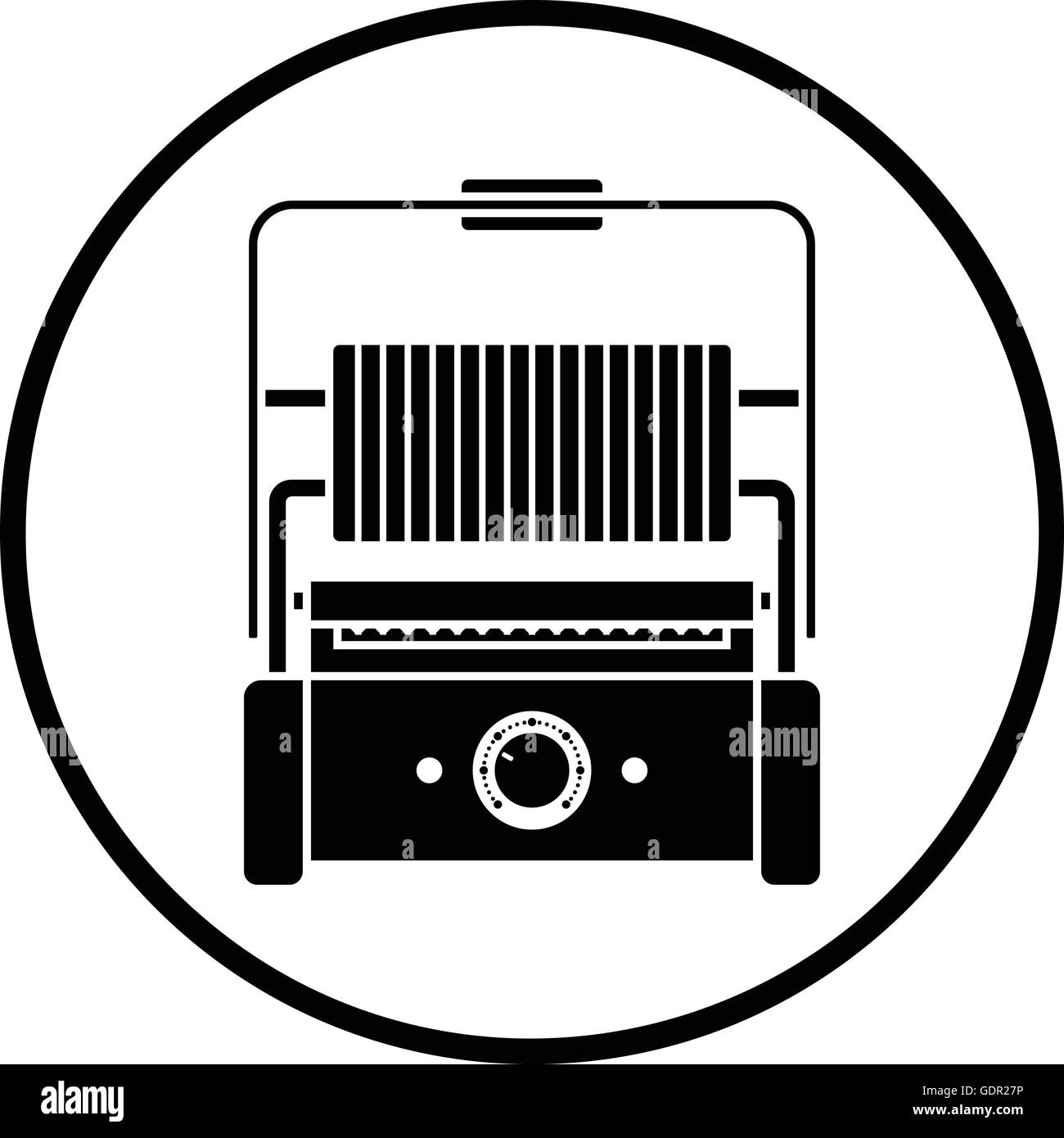 Kitchen electric grill icon. Thin circle design. Vector illustration ...