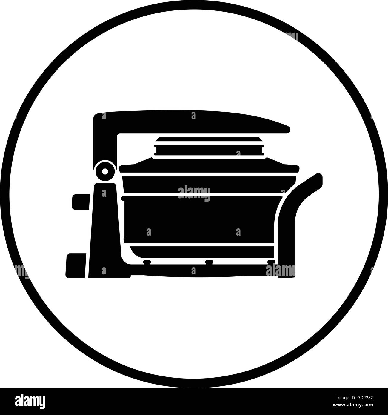 Electric convection oven icon. Thin circle design. Vector illustration ...