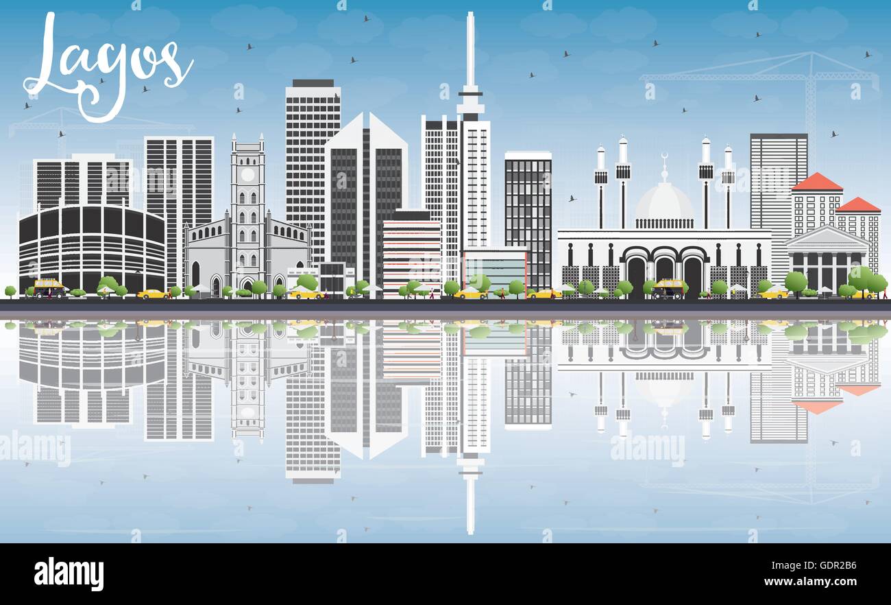 Lagos Skyline View Stock Vector Images - Alamy