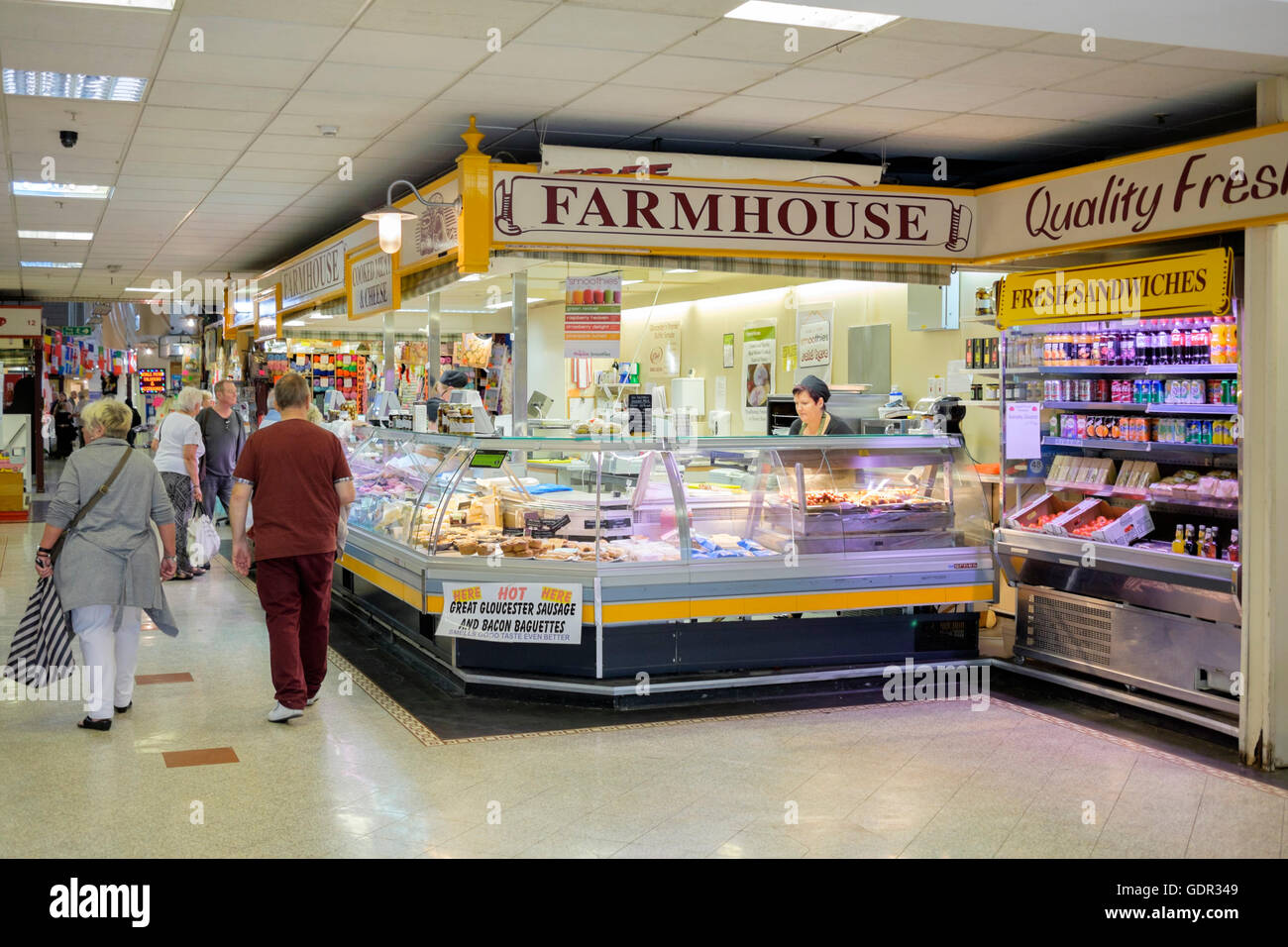 Gloucester City and MArket farmhouse butchers Stock Photo - Alamy