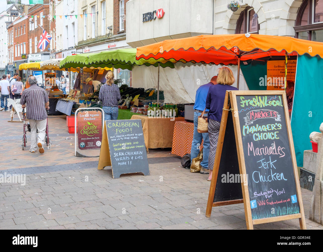 Gloucester City Market stalls Stock Photo - Alamy