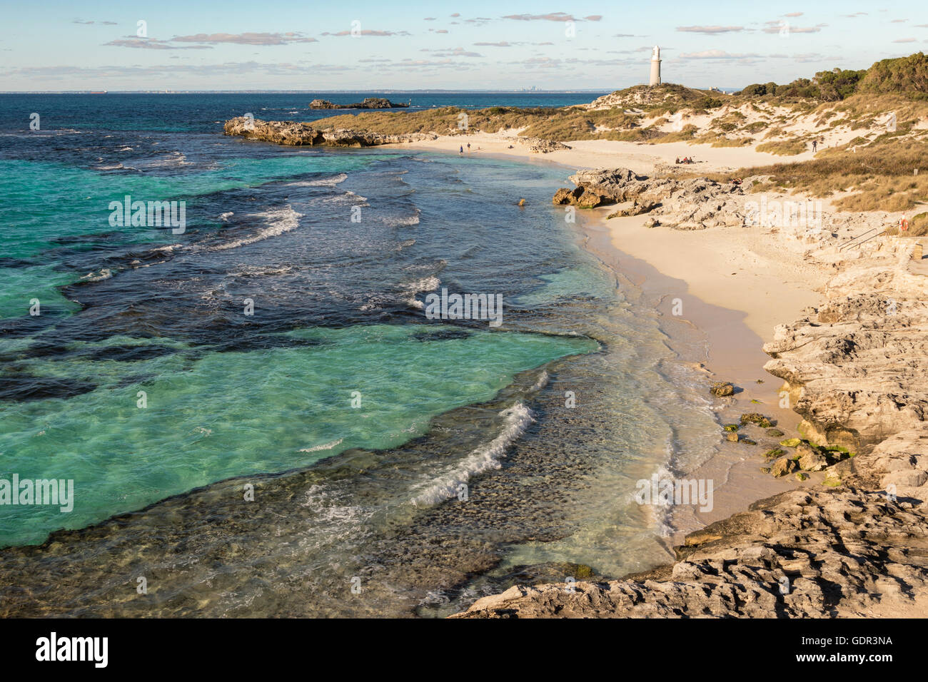 Rottnest Island coastal landscape with The Basin in the foreground ...