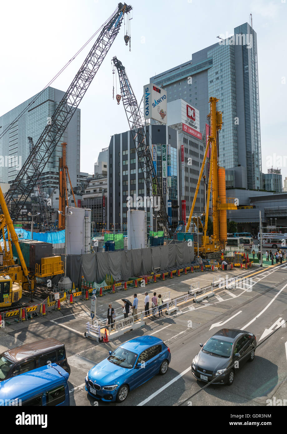 Construction site in shibuya, Kanto region, Tokyo, Japan Stock Photo ...