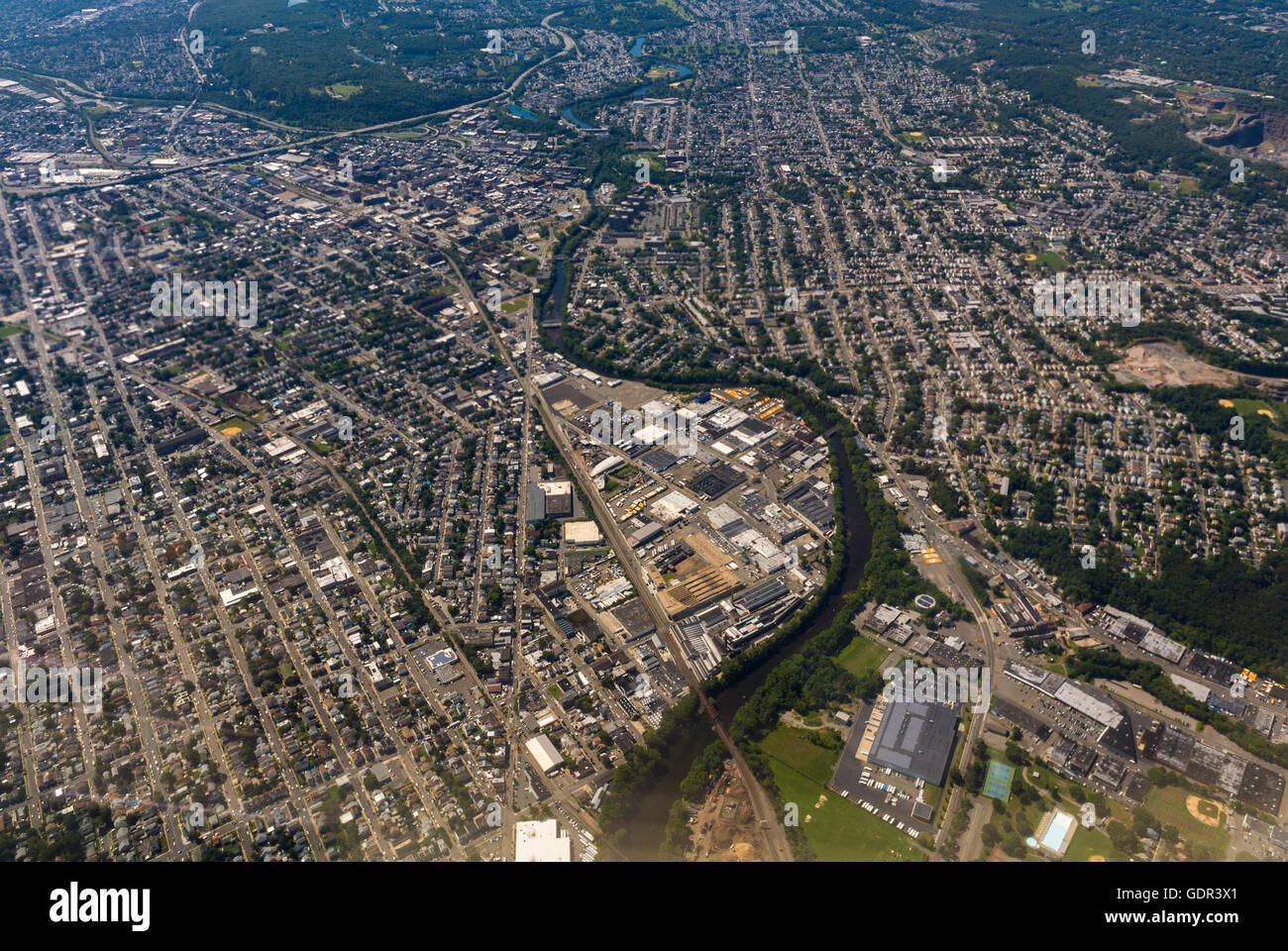 Newark, New Jersey, USA, Aerial View from Airplane, Housing, Suburbs ...