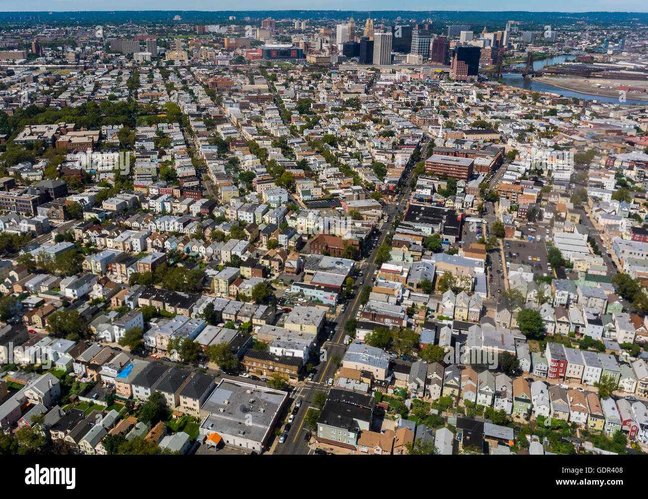 Newark, New Jersey, USA, Aerial View from Airplane, Housing Projects ...