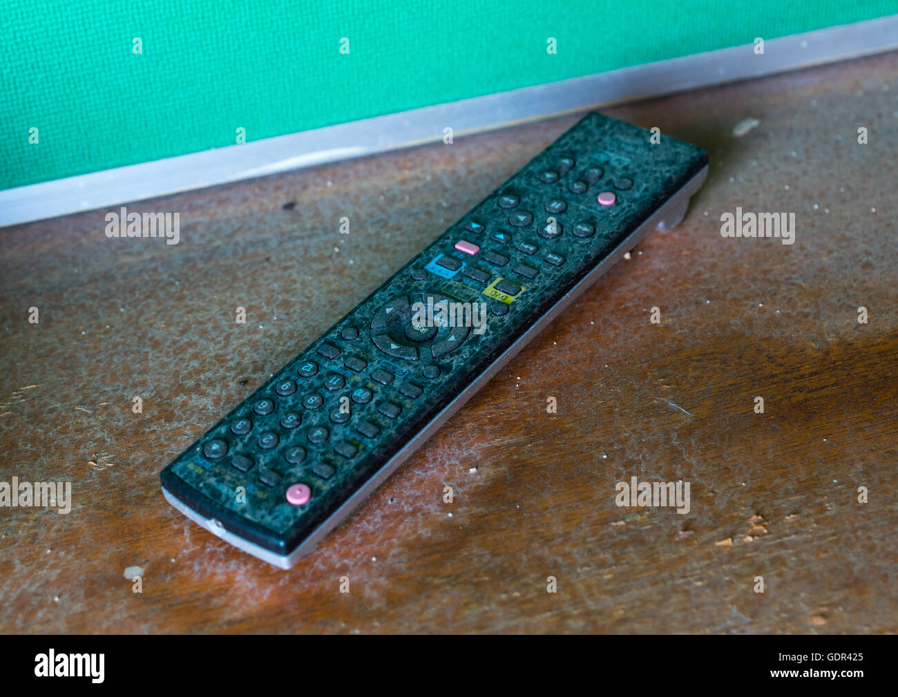 Dusty remote contro inside a school in the difficult-to-return zone ...