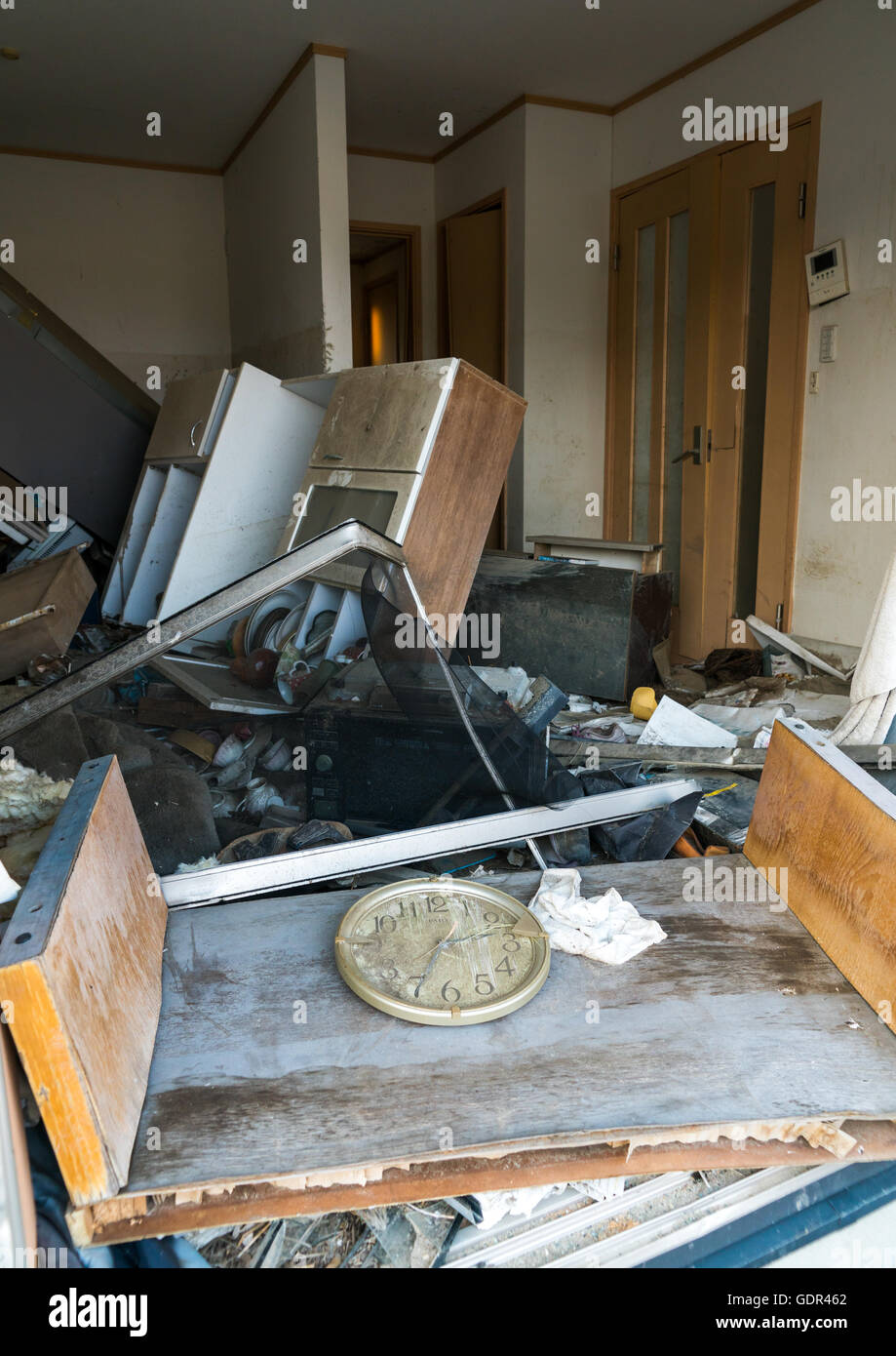 Inside a house destroyed by the 2011 earthquake and tsunami five years ...