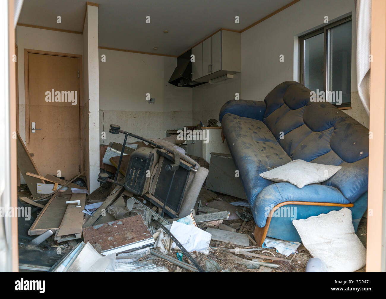 Inside a house destroyed by the 2011 earthquake and tsunami five years ...