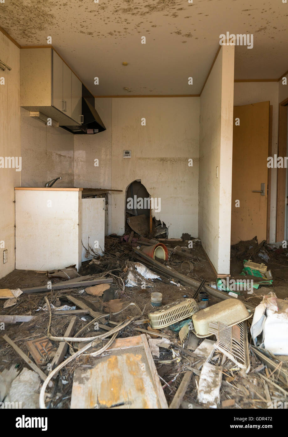 Inside a house destroyed by the 2011 earthquake and tsunami five years ...