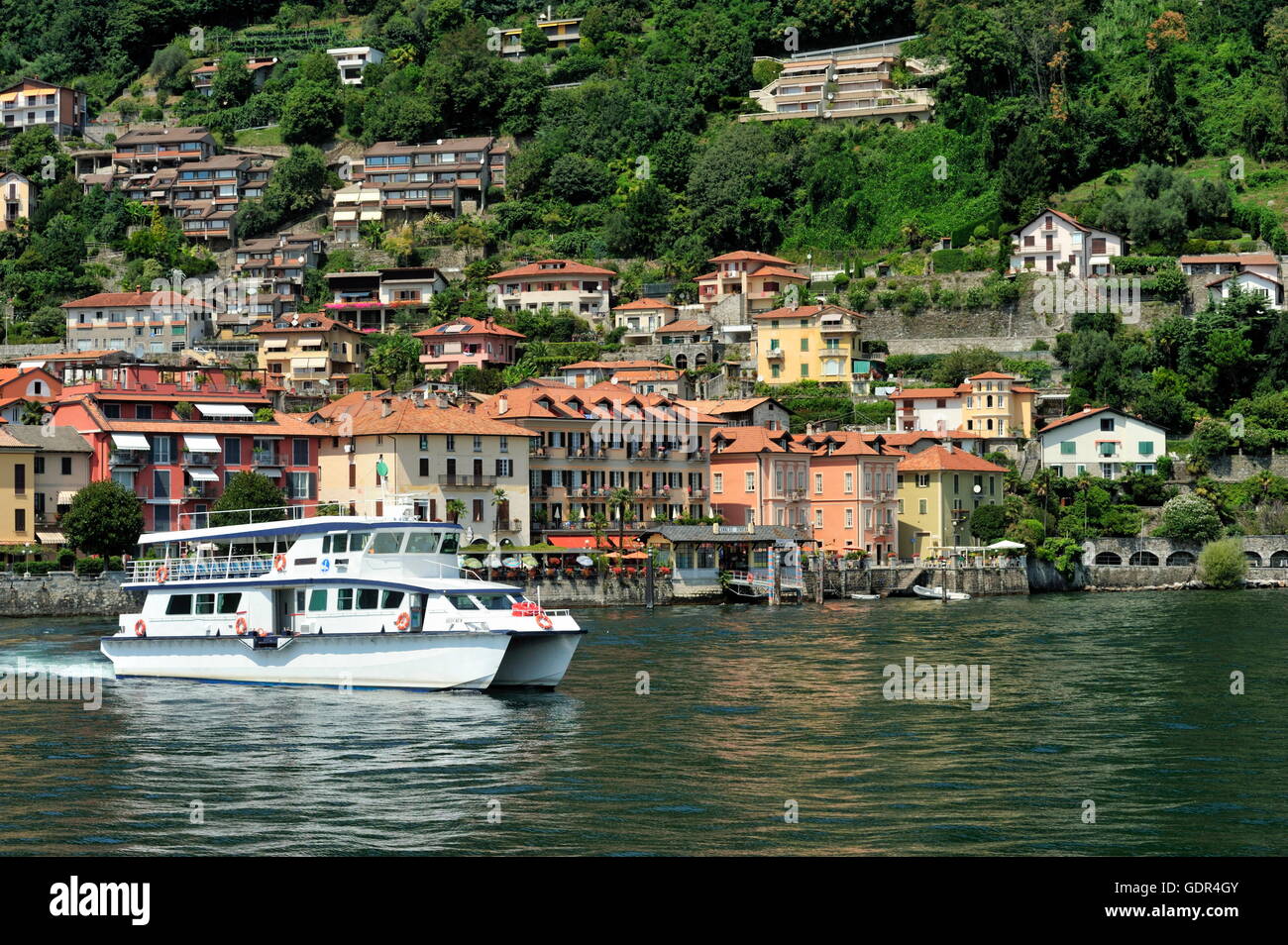 geography / travel, Italy, Piedmont, Cannero Riviera, townscape with ...