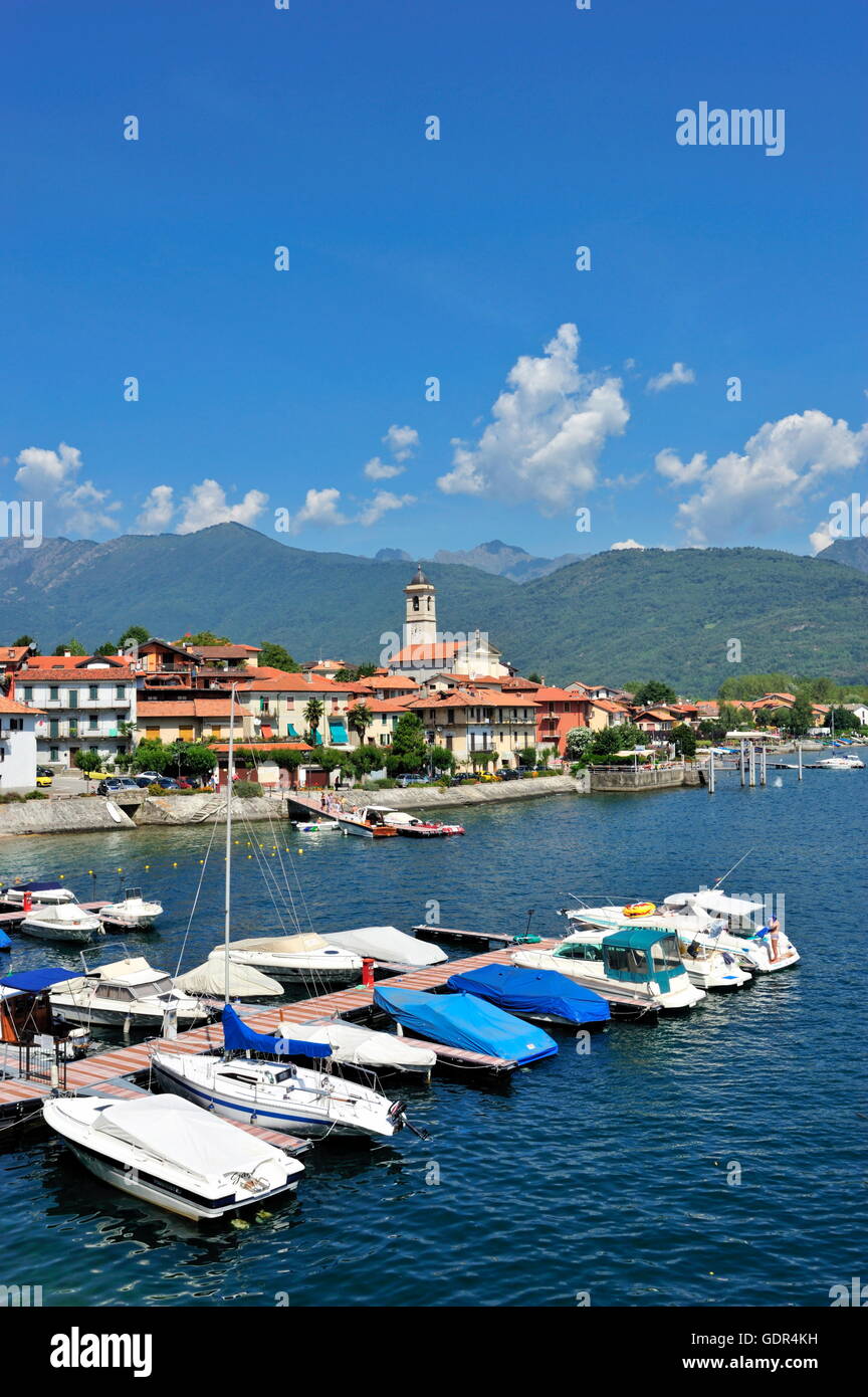 geography / travel, Italy, Piedmont, Feriolo, townscape with marina and ...