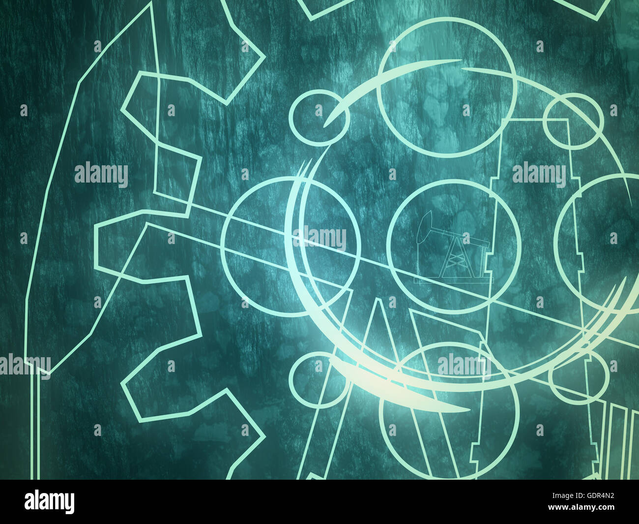 Industry theme relative background concept. Neon gears Stock Photo - Alamy
