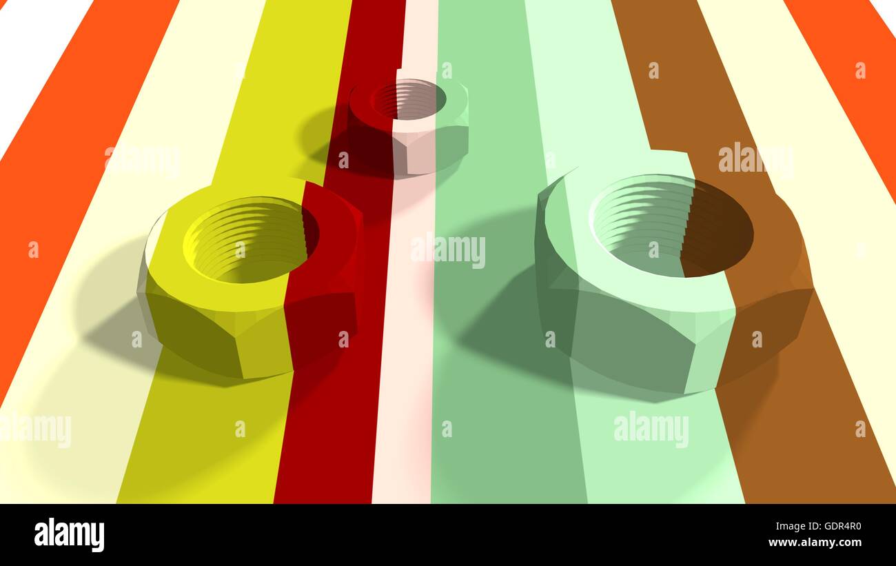 Nuts on textured background. Color gradient bars Stock Photo - Alamy