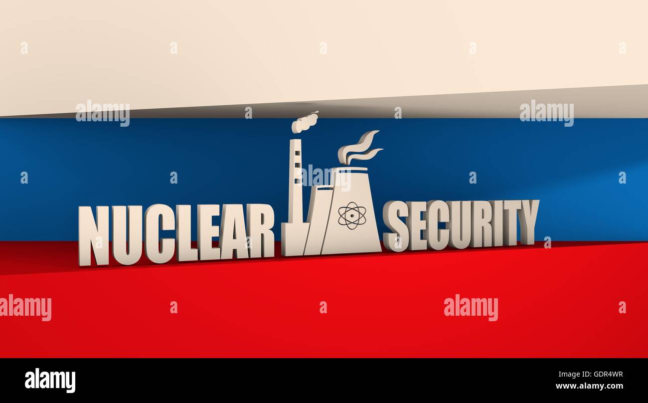 Energy generation atom station and Russia flag elements Stock Photo - Alamy