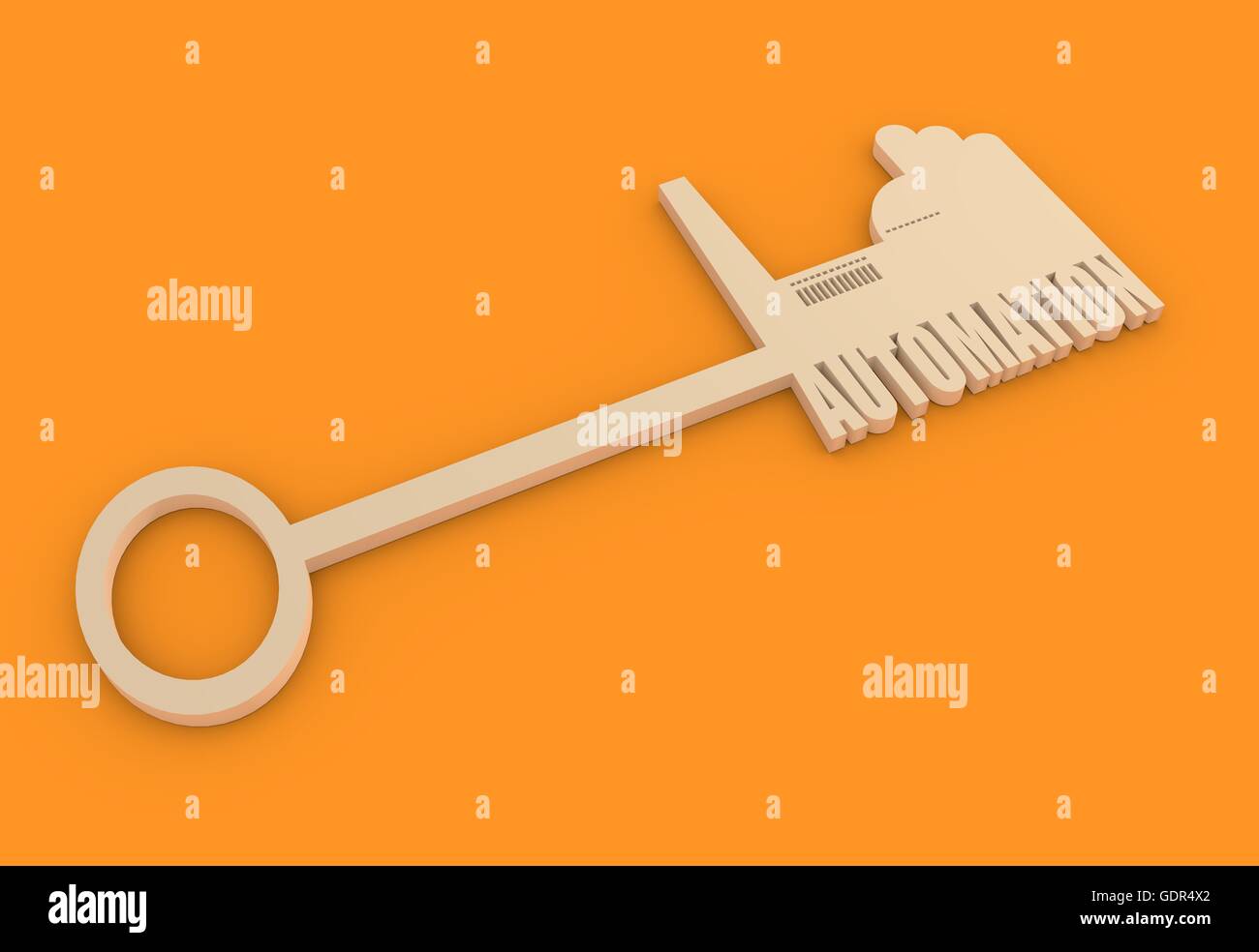 illustration concept, hand holding a key of automation Stock Photo - Alamy