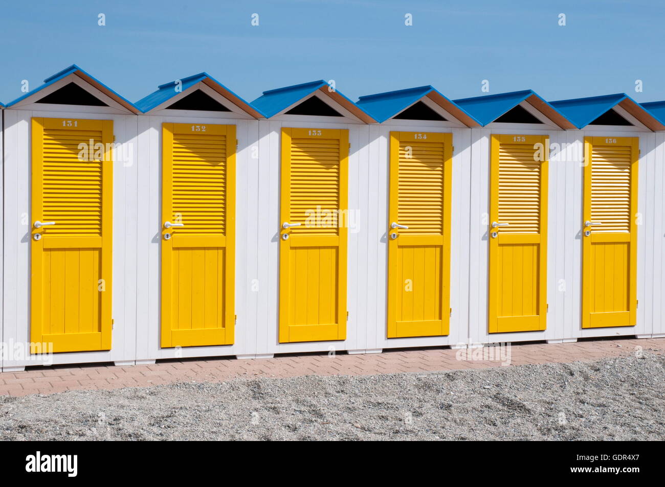 geography / travel, Italy, Noli, beaches, changing cubicles on the ...