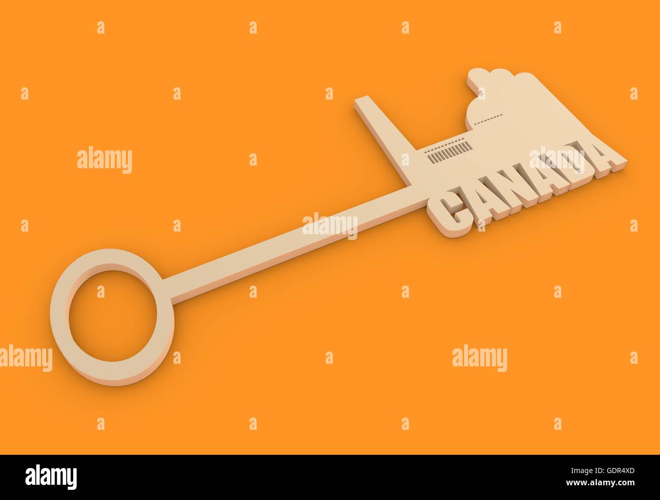 illustration concept, hand holding a key of Canada Stock Photo - Alamy