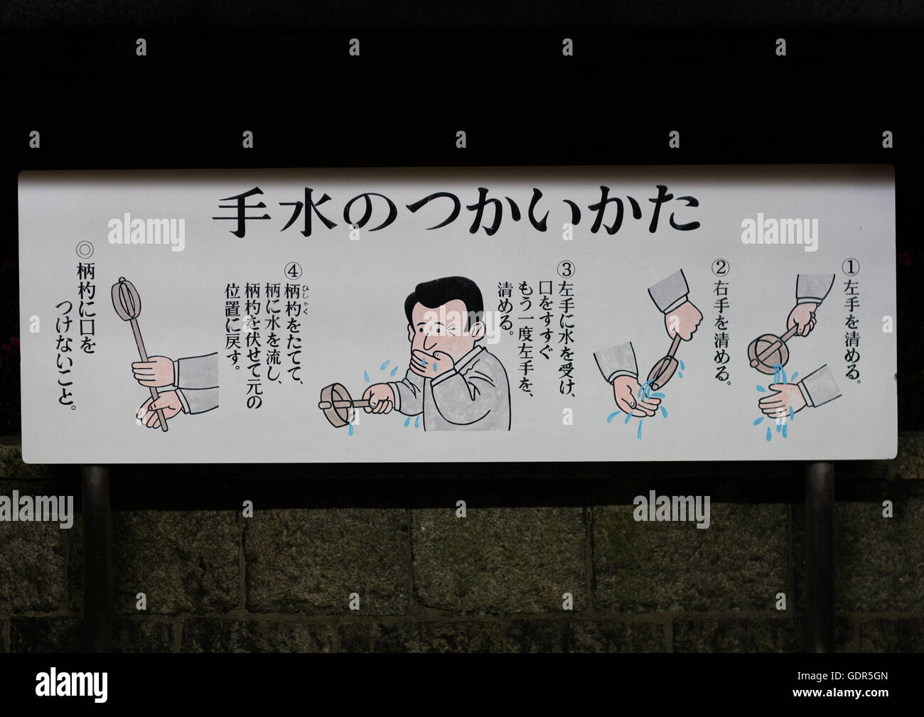 Instructions about use of water in in fushimi inari-taisha, Kansai ...