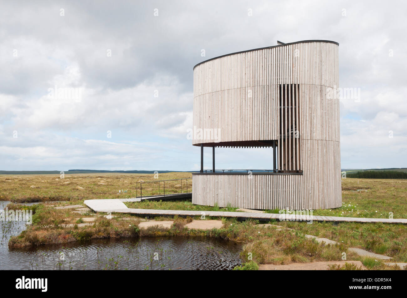Modern viewing tower at Forsinard RSPB Nature Reserve - Sutherland ...