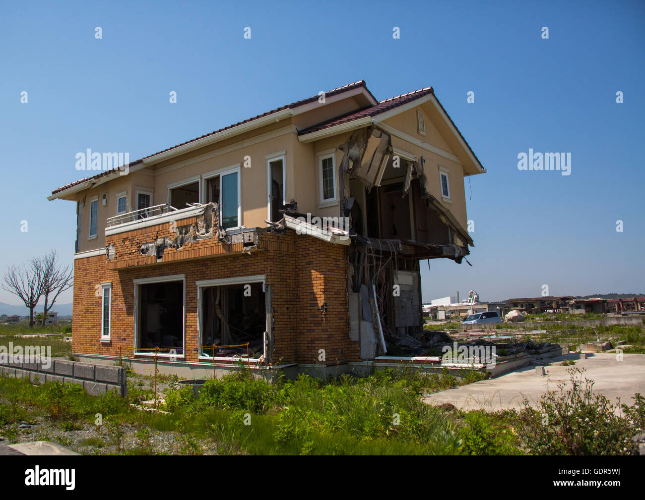 A house destroyed by the 2011 earthquake and tsunami five years after ...
