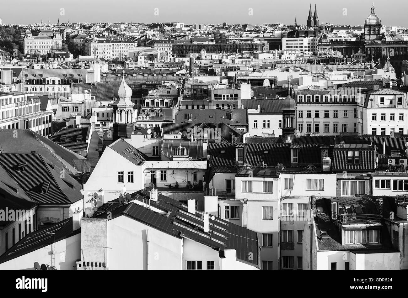 Prague beautiful roofs Stock Photo - Alamy