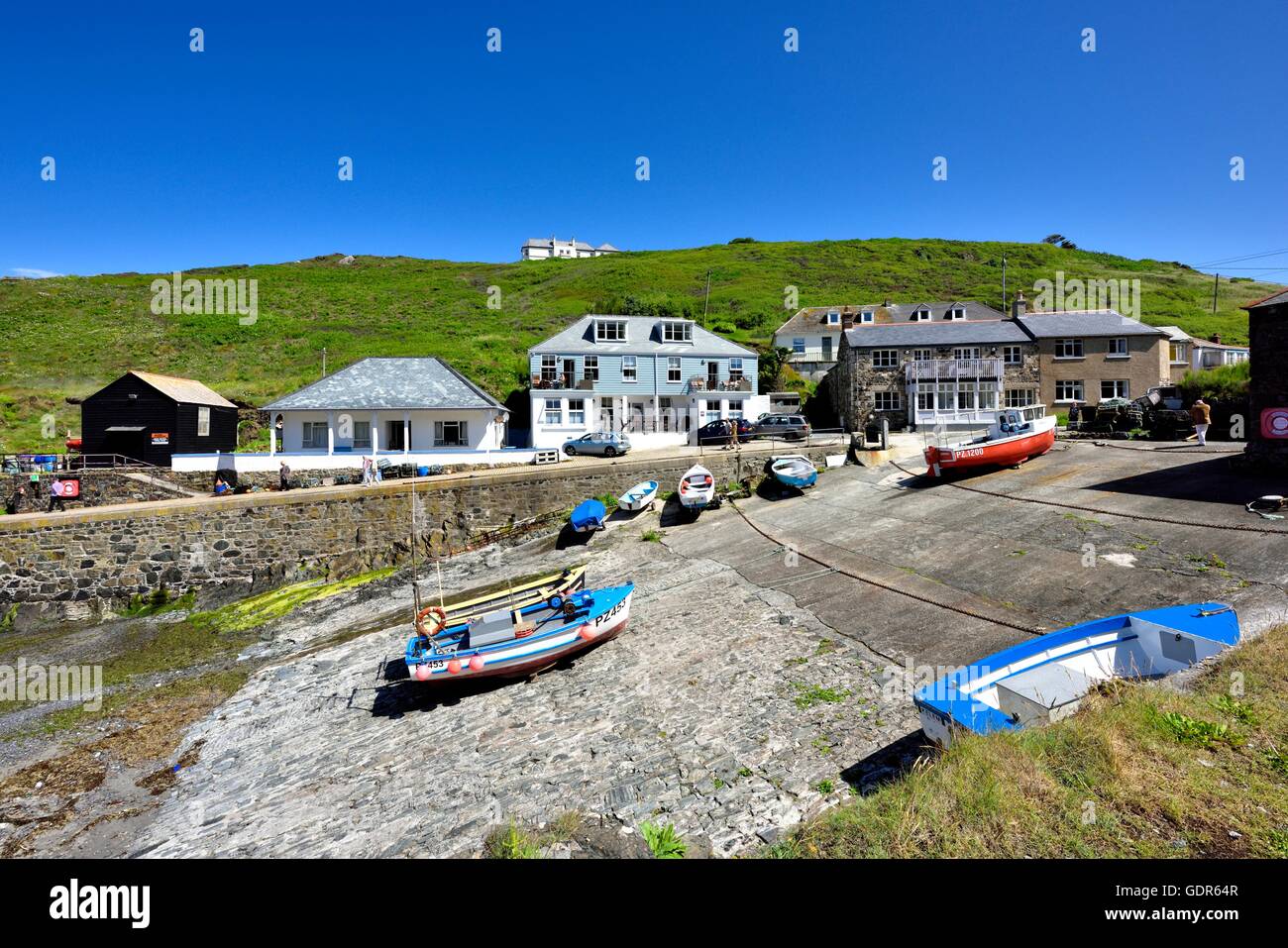 Mullion cove harbour Cornwall England UK Stock Photo - Alamy