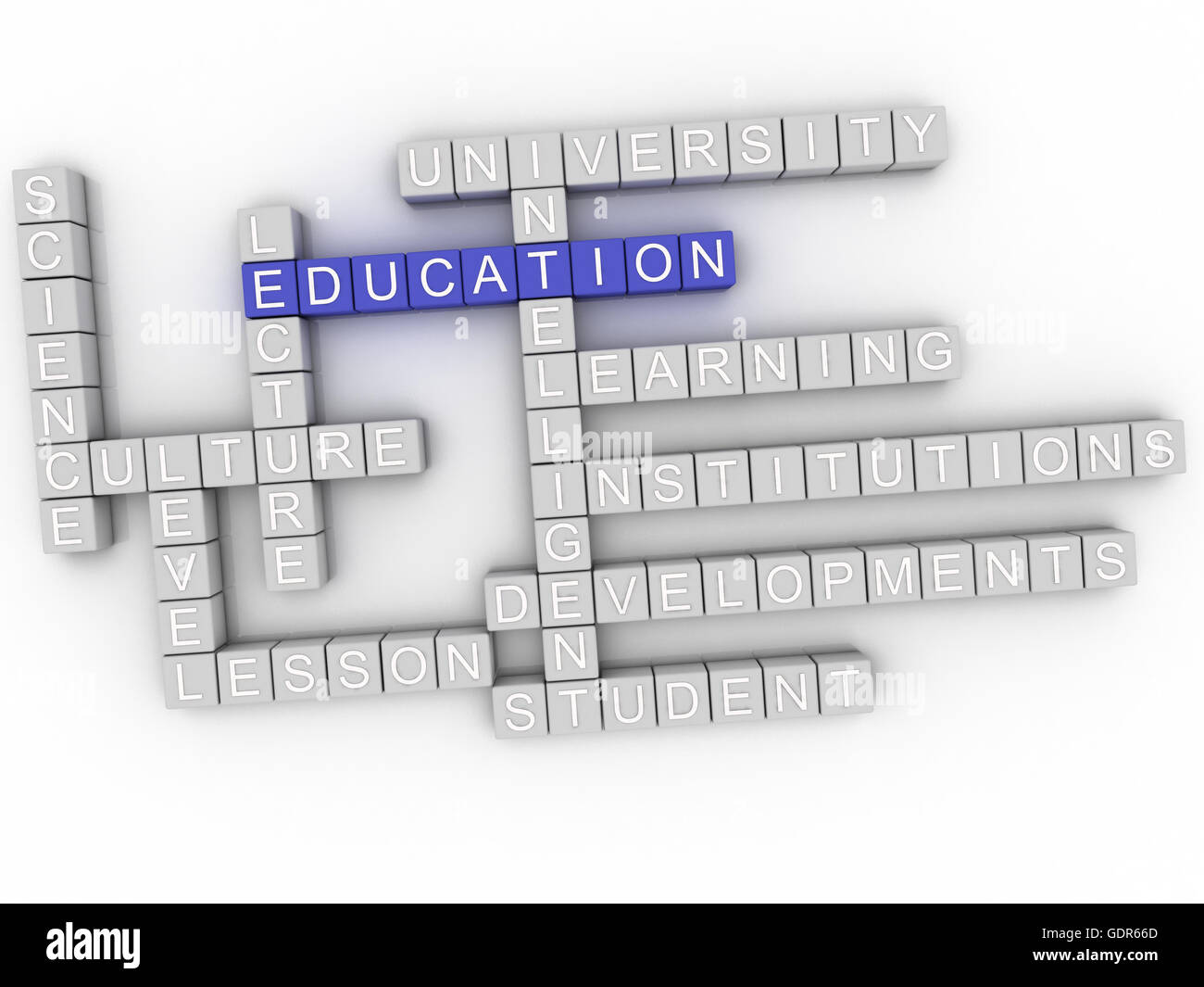 3d image Education word cloud concept Stock Photo - Alamy