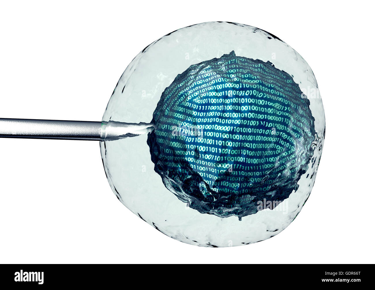 computer cell with a neeldle isolated on white, 3d illustration Stock ...