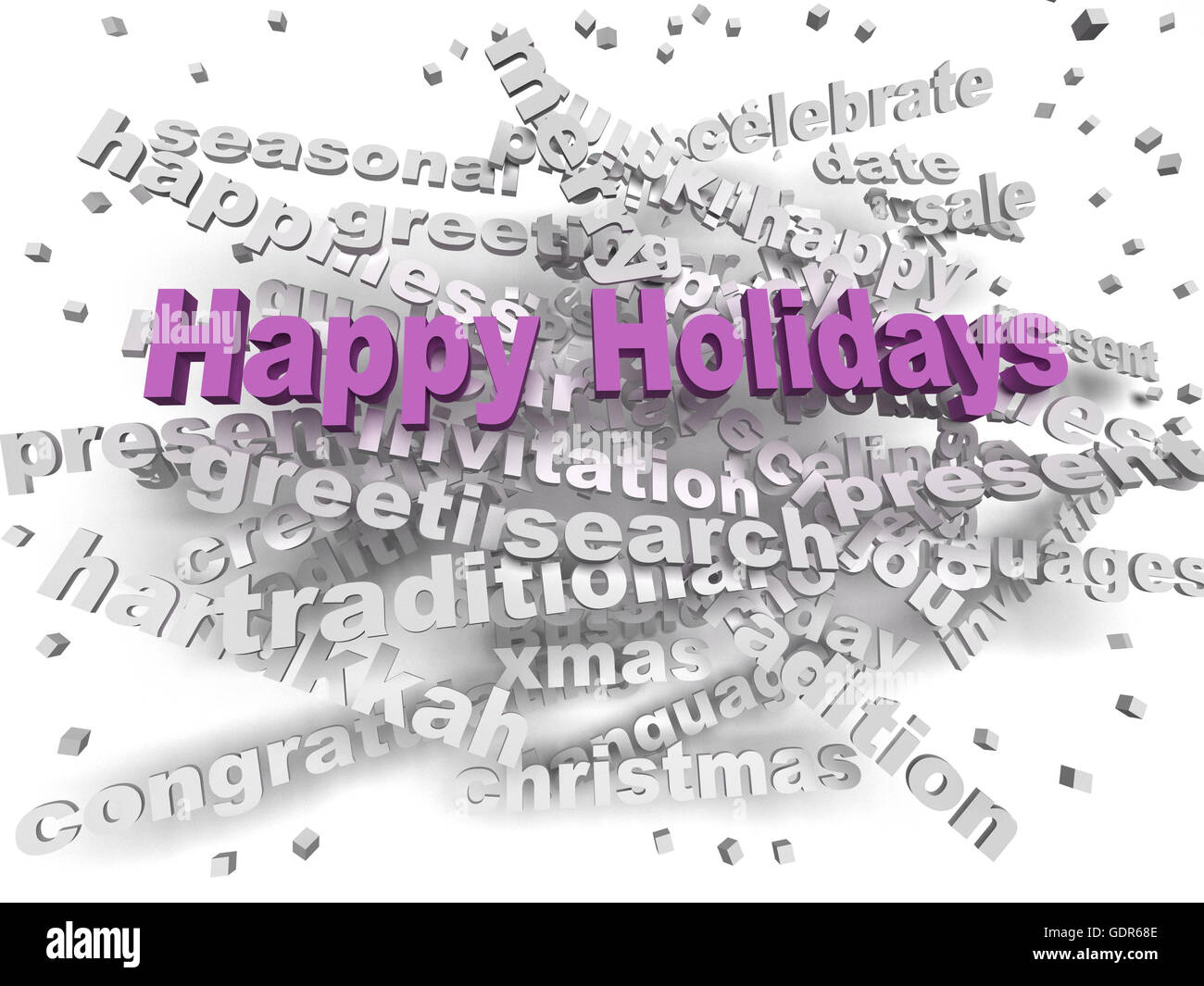 3d image Happy Holidays word cloud concept Stock Photo - Alamy