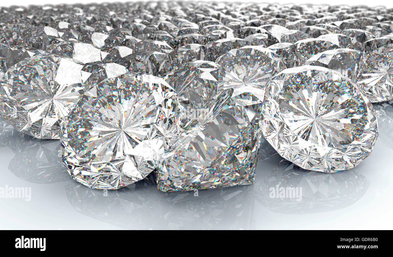 lot of perfect diamond isolated on white, 3d illustration Stock Photo ...