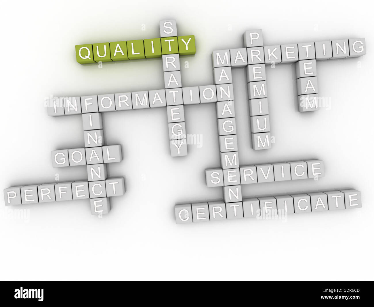 3d image Quality word cloud concept Stock Photo - Alamy