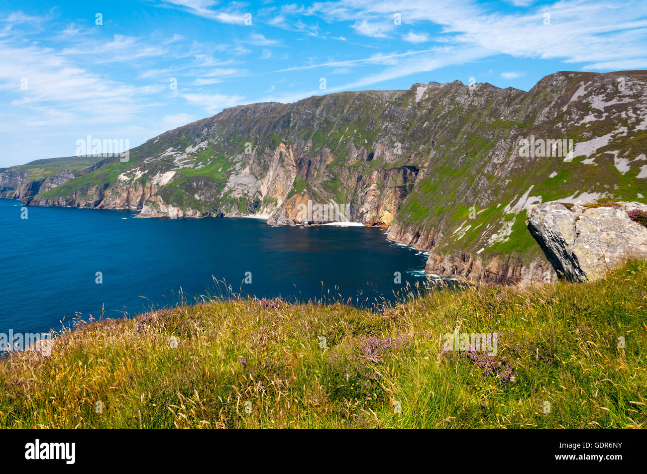 Slieve League, County Donegal, Ireland view from the highest sea cliffs ...