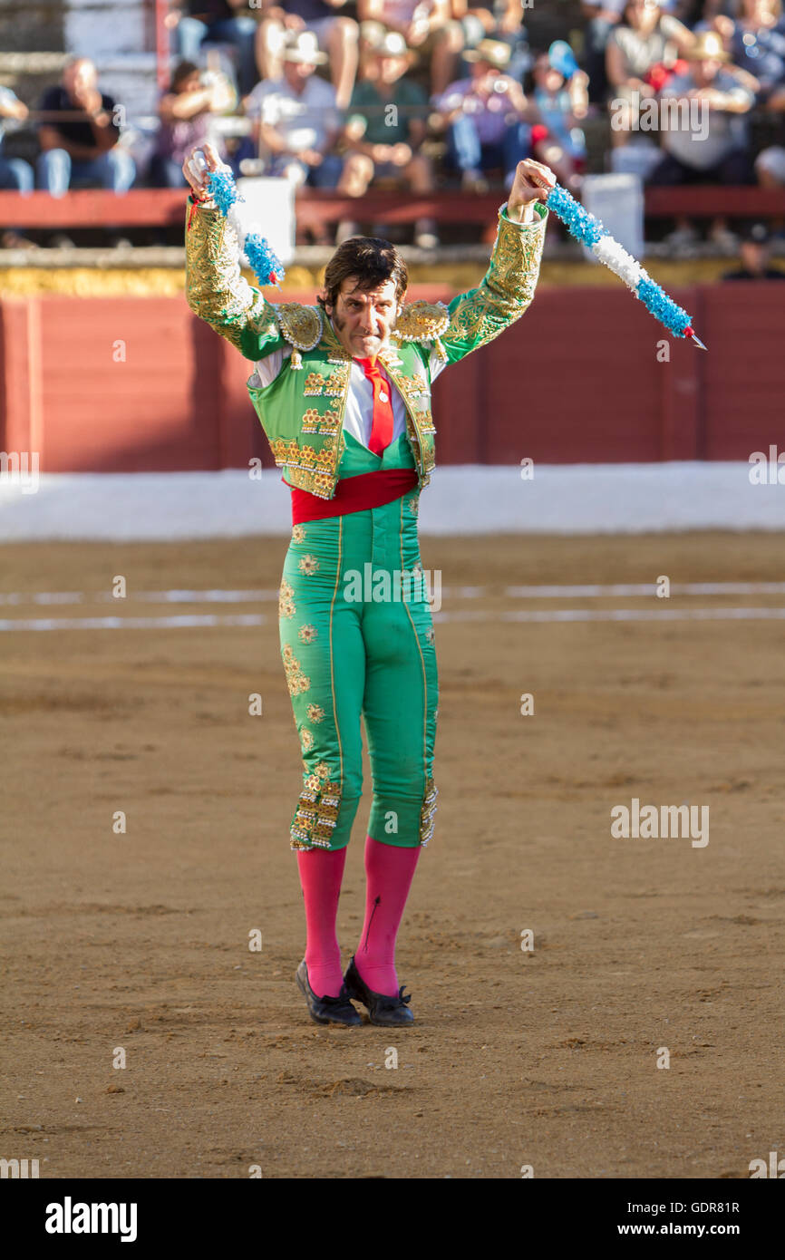 The Spanish Bullfighter Juan Jose Padilla with flags in each hand ...