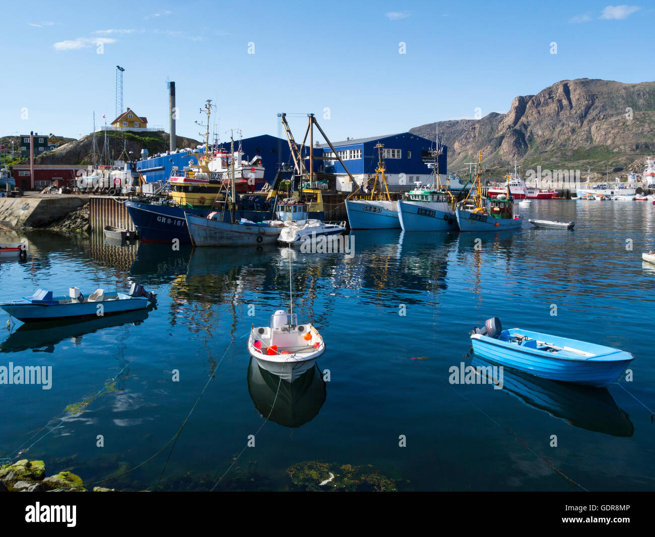 Sisimiut fishing harbour West Greenland Stock Photo - Alamy