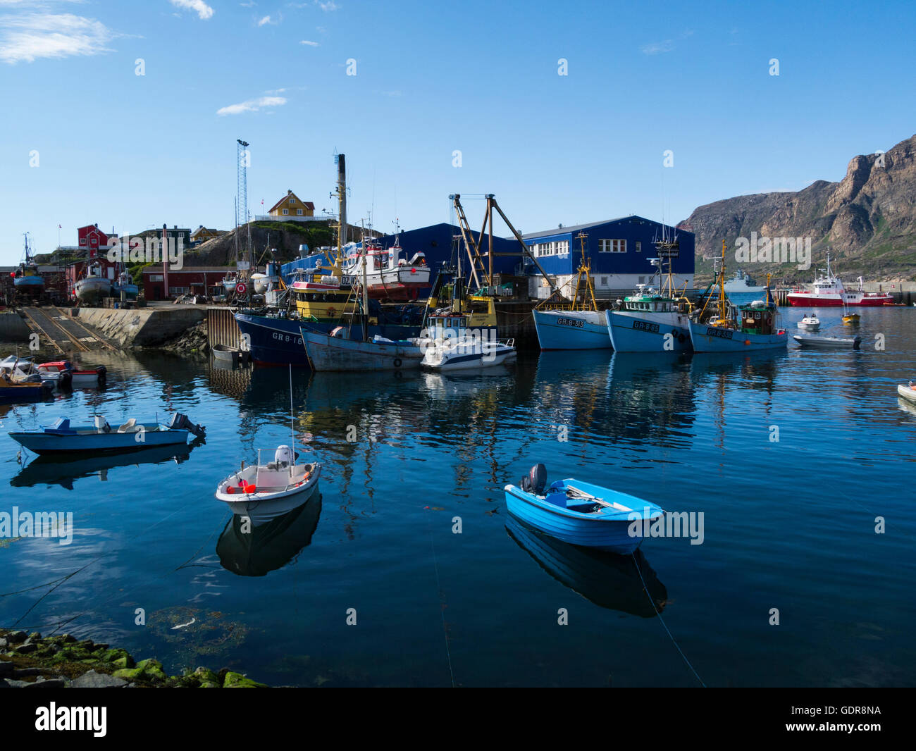 Sisimiut fishing harbour West Greenland Stock Photo - Alamy
