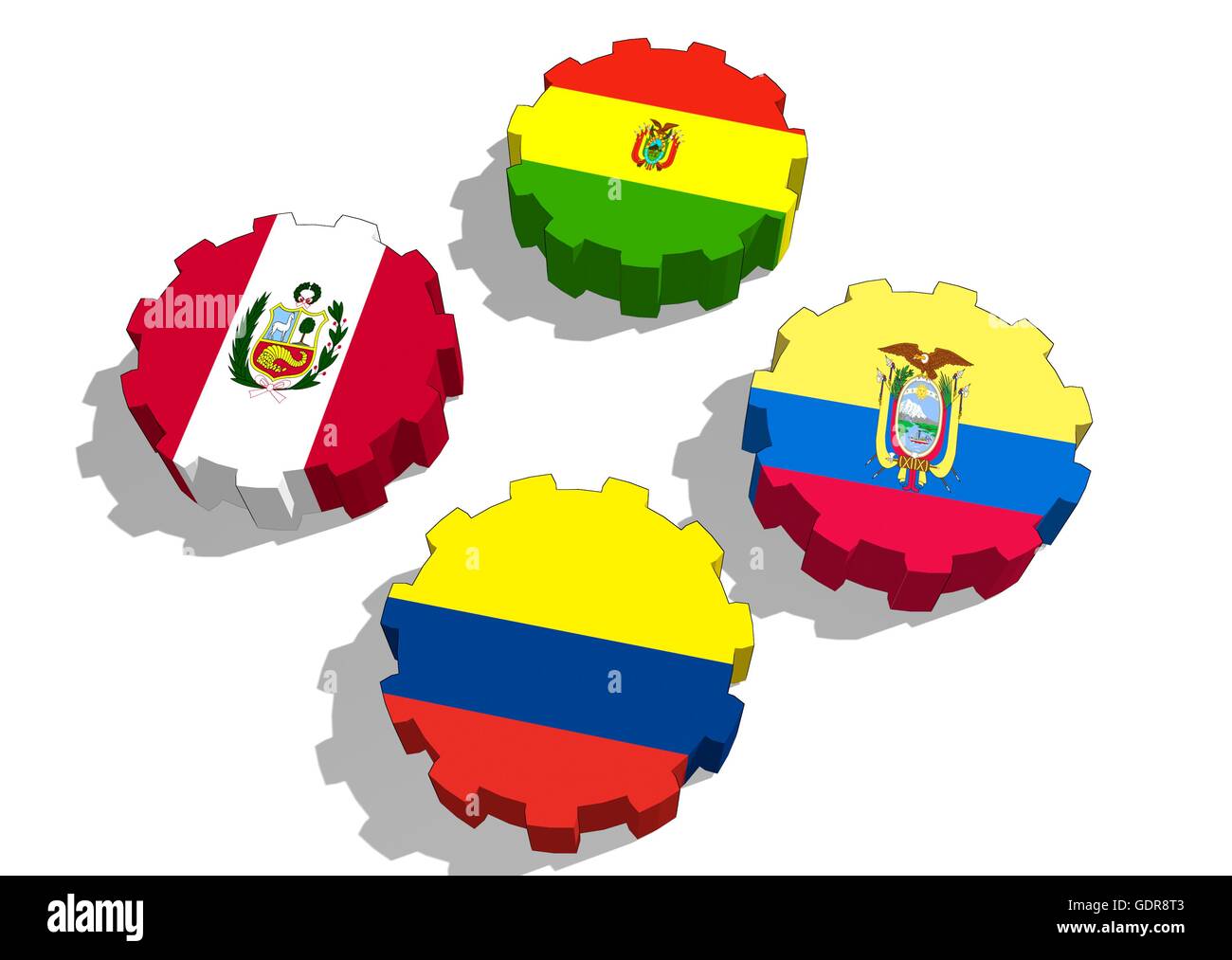 CAN members national flags Stock Photo - Alamy