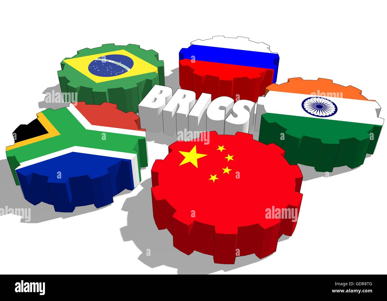 BRICS members national flags Stock Photo - Alamy