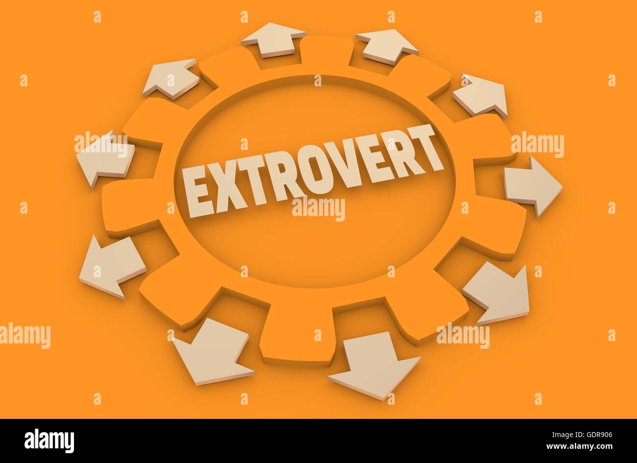 Extrovert character. Psychlogy metaphor Stock Photo - Alamy