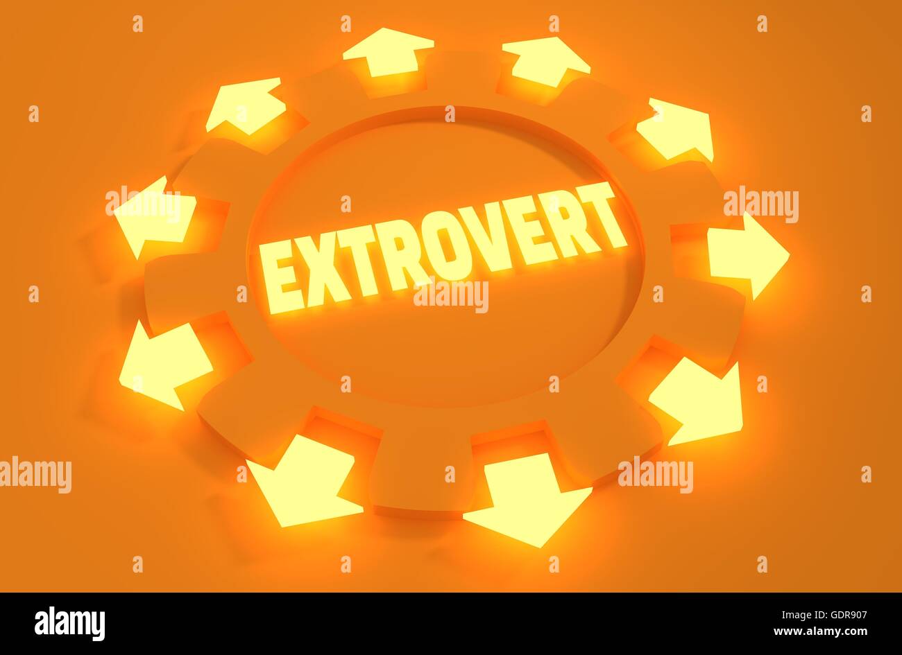 Extrovert character. Psychlogy metaphor Stock Photo - Alamy
