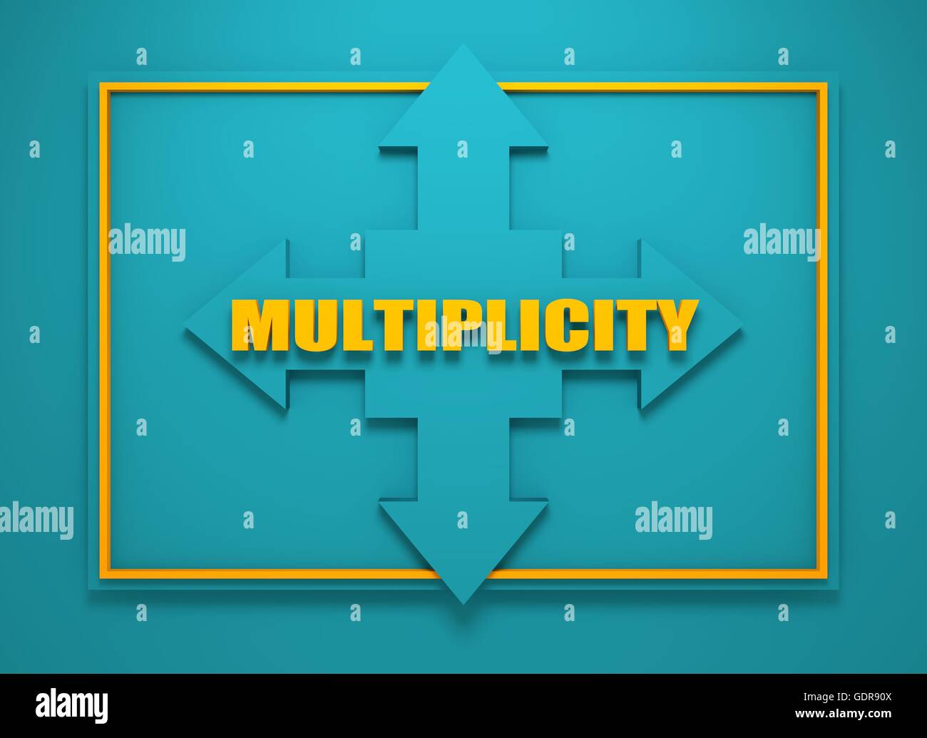 arrow cross with word multiplicity Stock Photo - Alamy