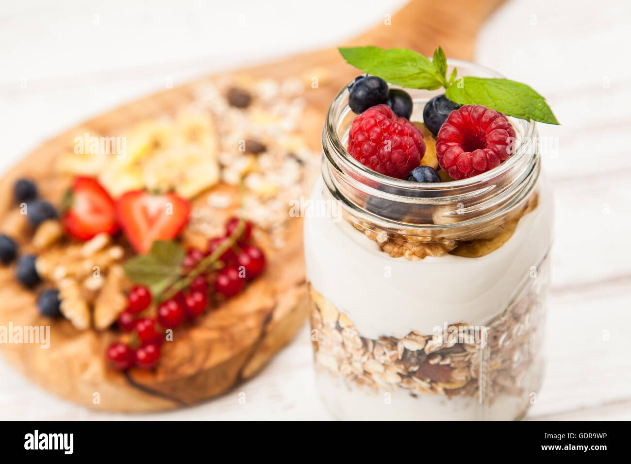 Muesli with berries dessert Stock Photo - Alamy