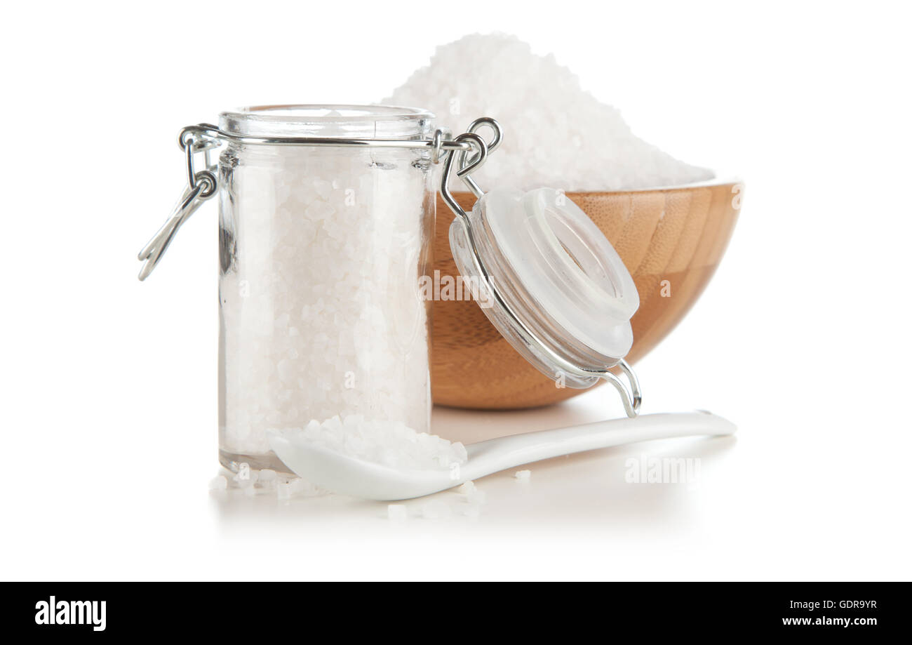 Salt in a glass container Stock Photo - Alamy