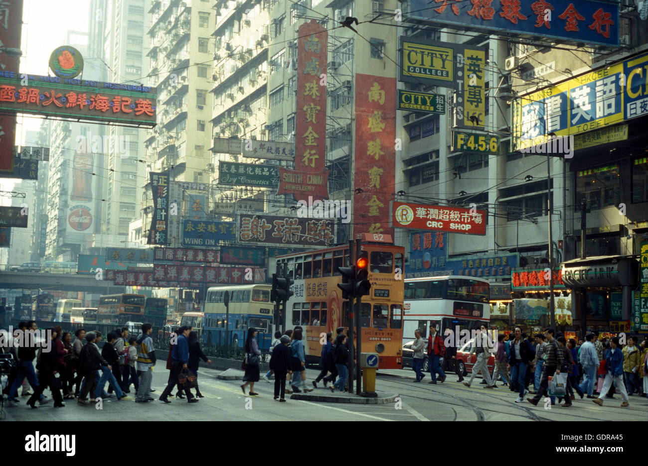 The City Centre of Hong Kong in the south of China in Asia Stock Photo ...